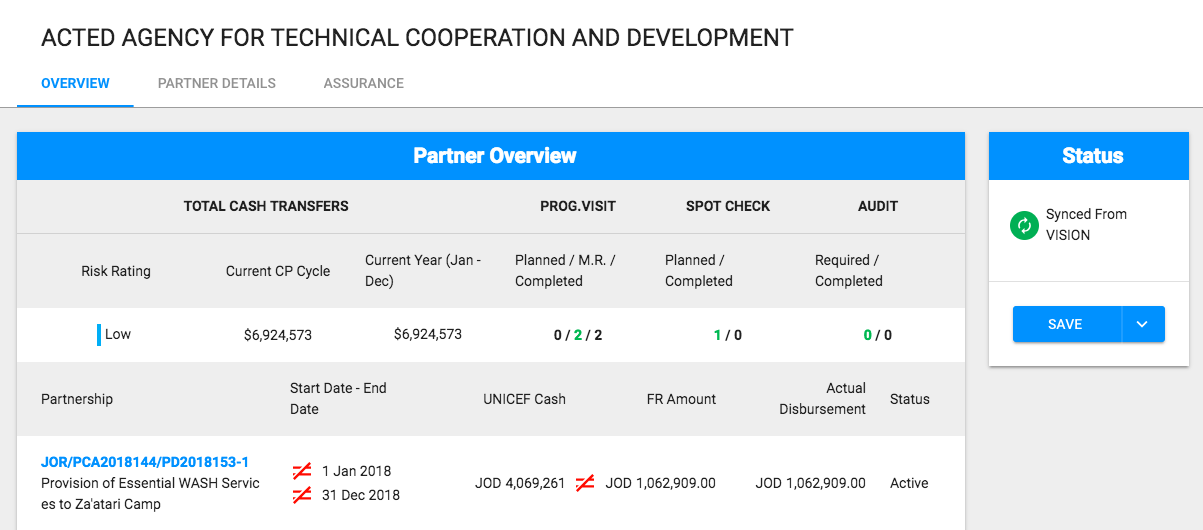 Access Partner Overview Section – eTools Help Center / UNICEF