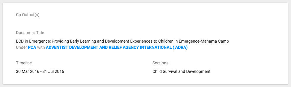 Open Overview Page of Your PD / SSFA (archived) – eTools Help Center / UNICEF