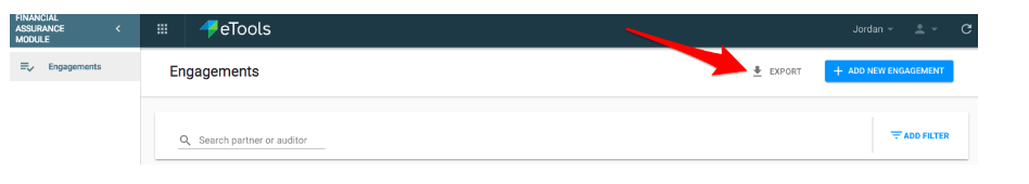 Export List of Engagements – eTools Help Center / UNICEF