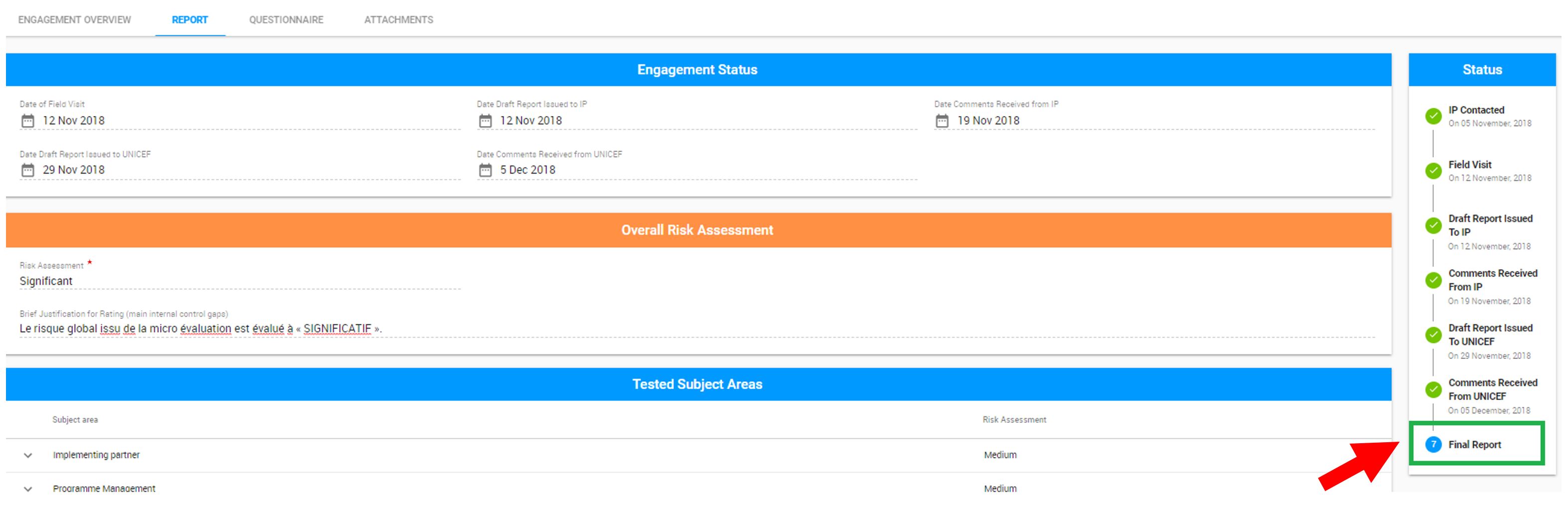 Complete Report for Engagement (Micro Assessment) – eTools Help Center ...