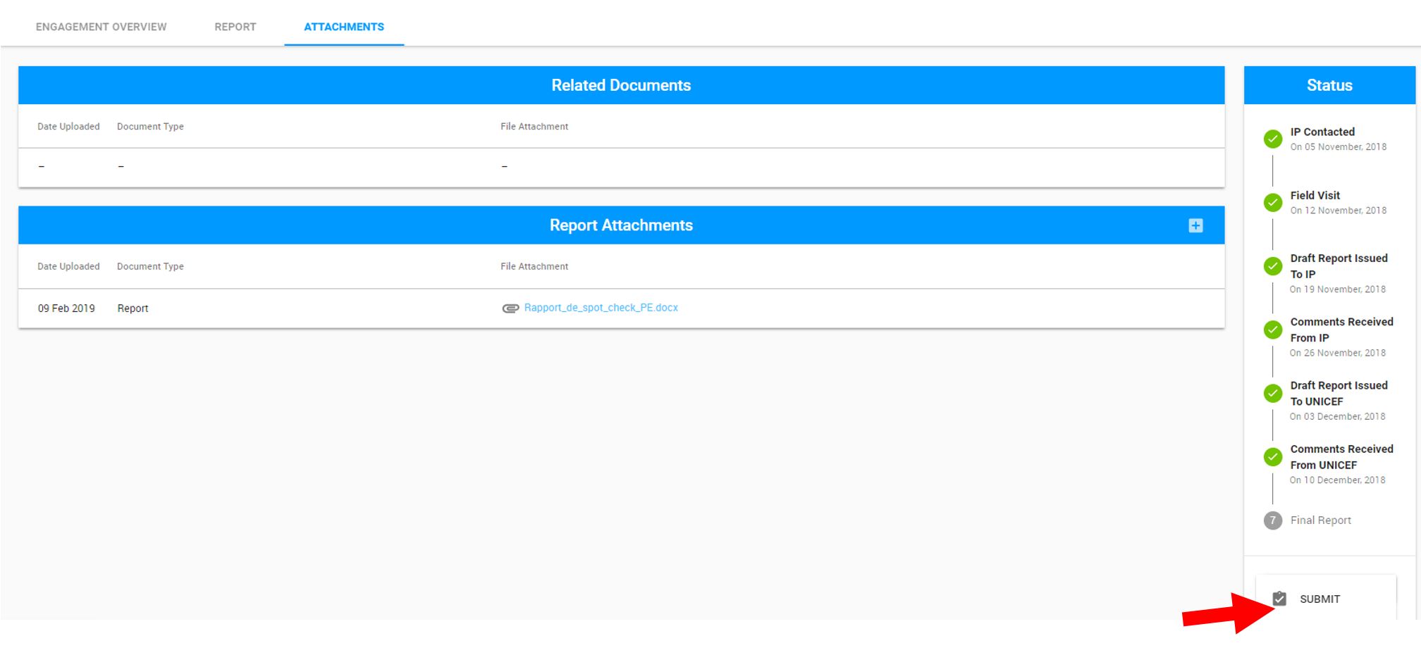 Complete Report for Engagement (Spot Check by UNICEF Staff) – eTools ...
